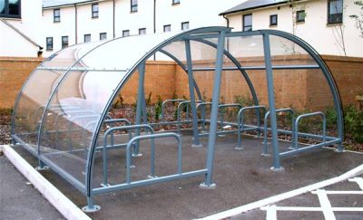 CS01 Curved Polycarbonate Twin Cycle Storage Unit Offices Bristol ...