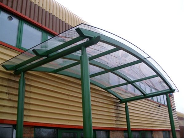 SPC51 Curved Polycarbonate Supported Canopy Offices Newport - Urban ...