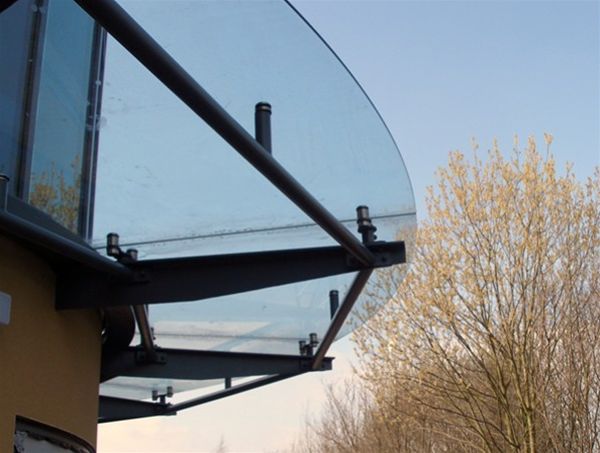 SC119 Radial Front Edge Suspended Glass Canopy Offices Birmingham ...